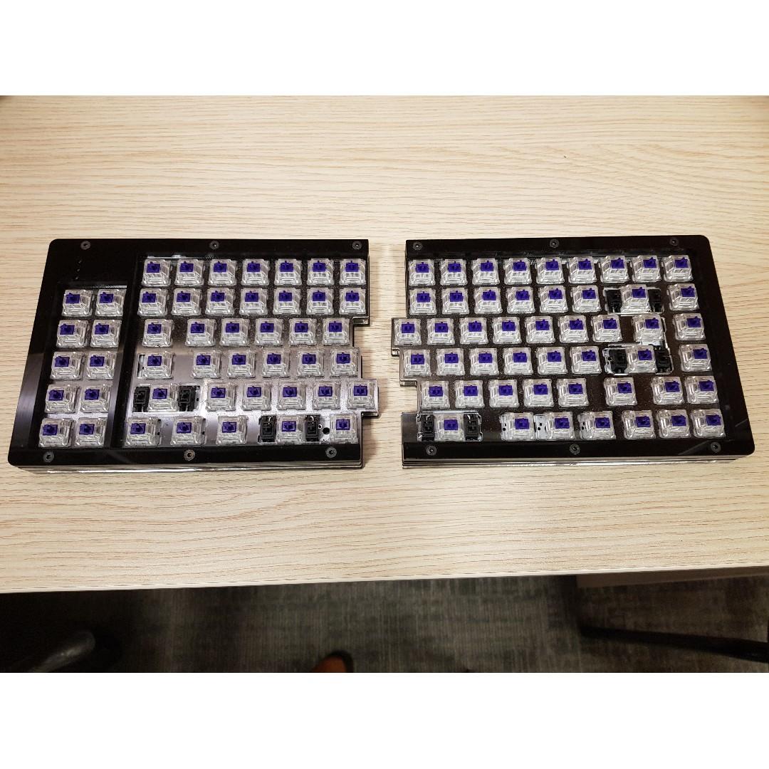 Custom split keyboard (67g Zealios switches), Computers & Tech, Parts ...