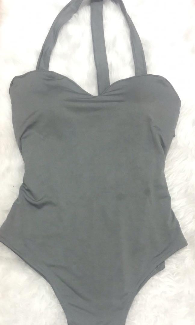 Gray Swimsuit, Women's Fashion, Swimwear, Bikinis & Swimsuits on Carousell