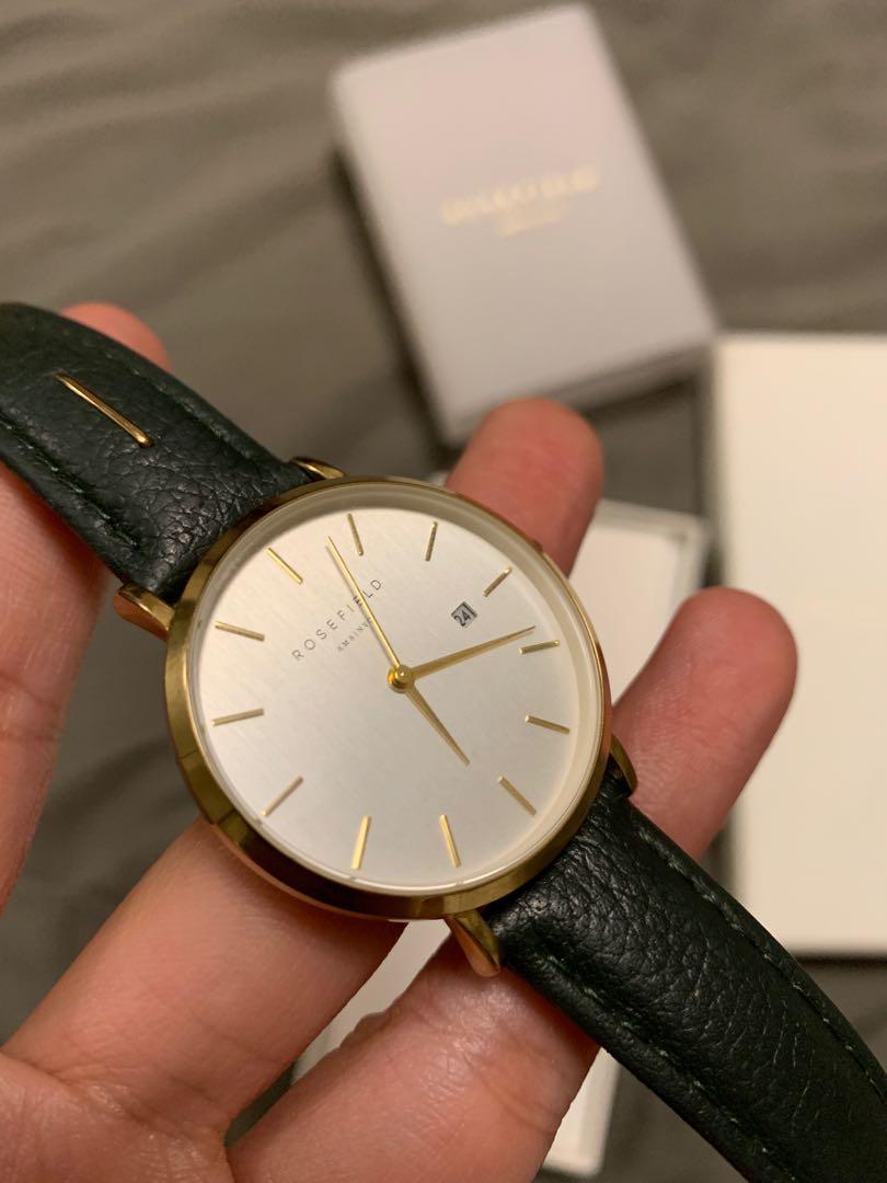 Rosefield AMS | NYC Dark Green Leather Watch, Women's Fashion, Watches ...