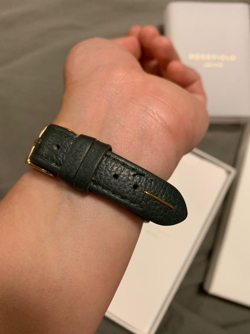 Rosefield AMS | NYC Dark Green Leather Watch, Women's Fashion, Watches ...