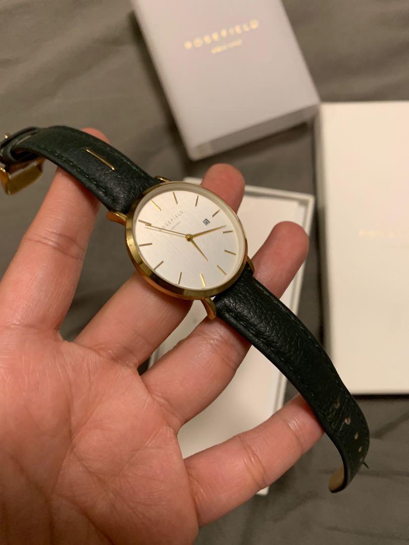 Rosefield AMS | NYC Dark Green Leather Watch, Women's Fashion, Watches ...