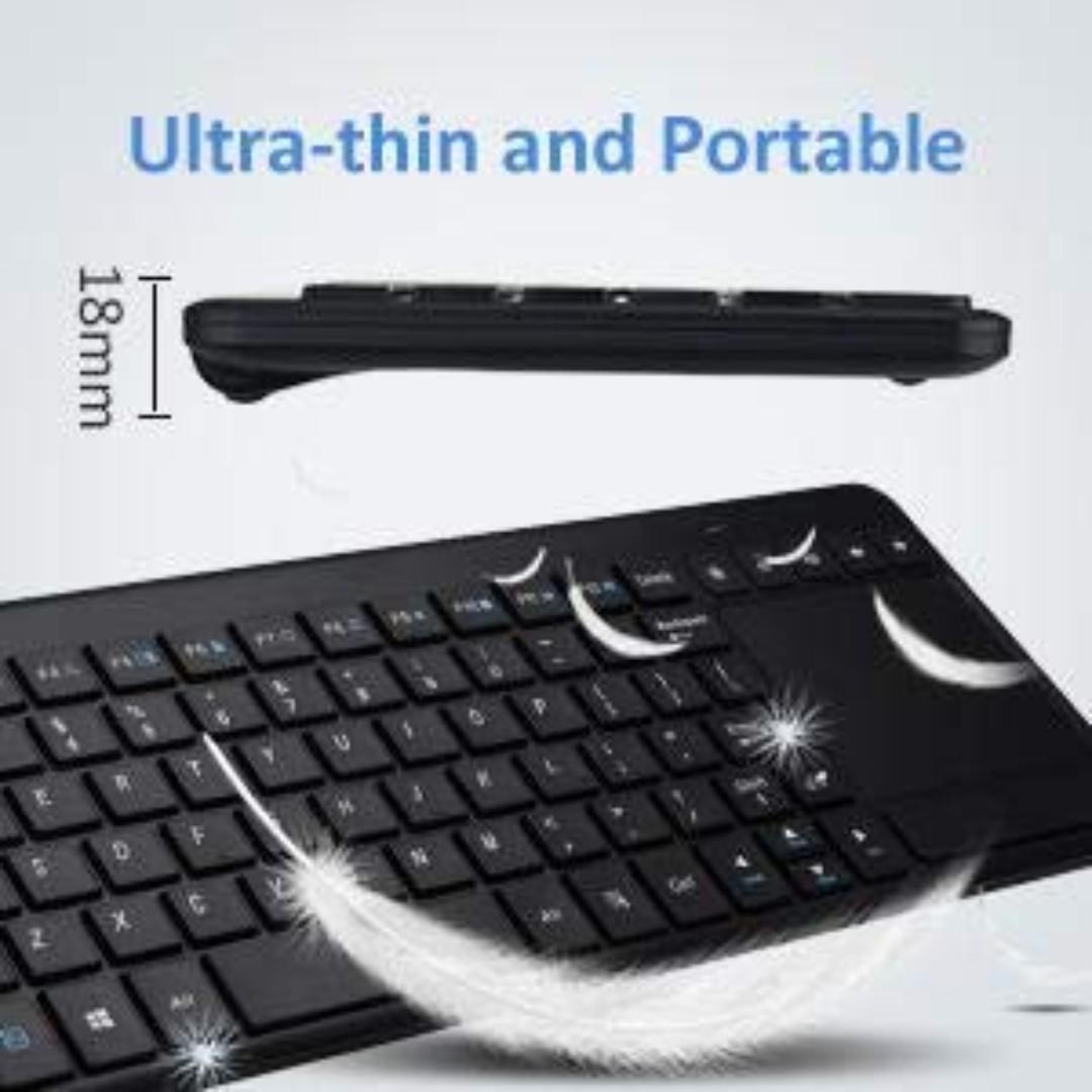 VicTsing Ultra-Slim Mini Wireless Touchpad Keyboard, All-in-One ...