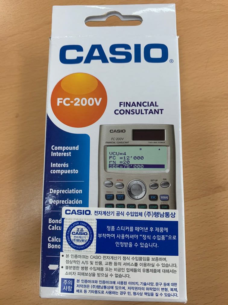 Casio Financial Calculator (FC-200V), Computers & Tech, Office ...