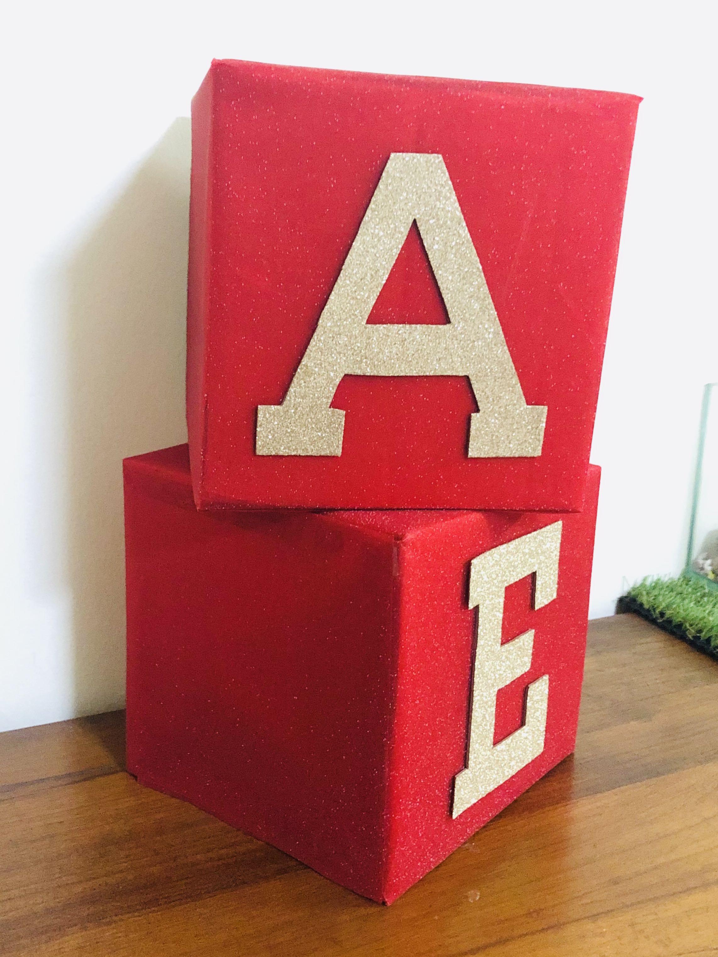 Customised alphabet and number block, Hobbies & Toys, Stationery ...