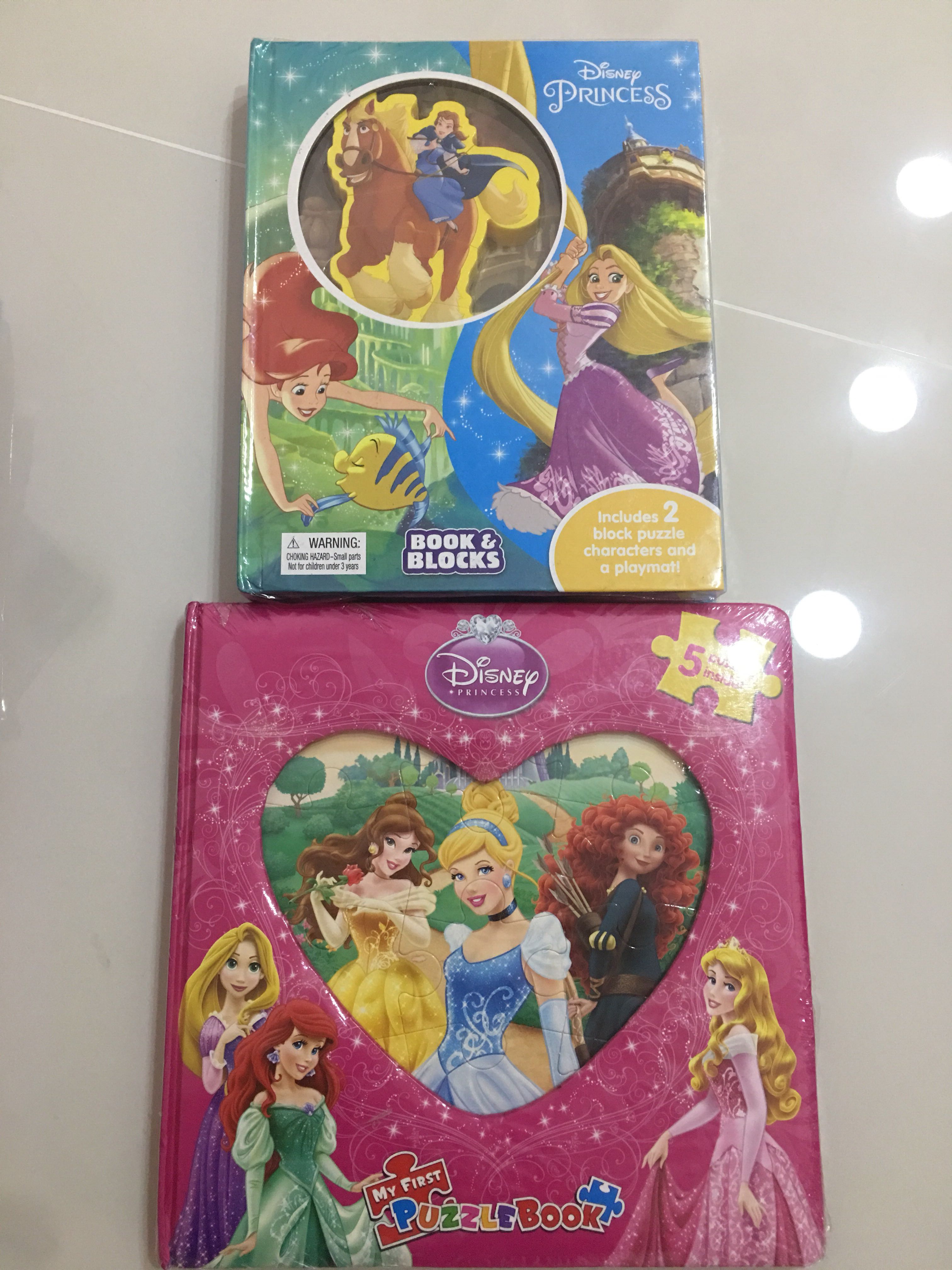 Disney Princess Book & Blocks and My First Puzzle Book, Hobbies & Toys ...