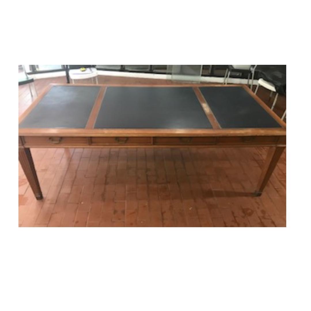 Green Leather Table Top desk with 8 drawers, Furniture & Home Living ...