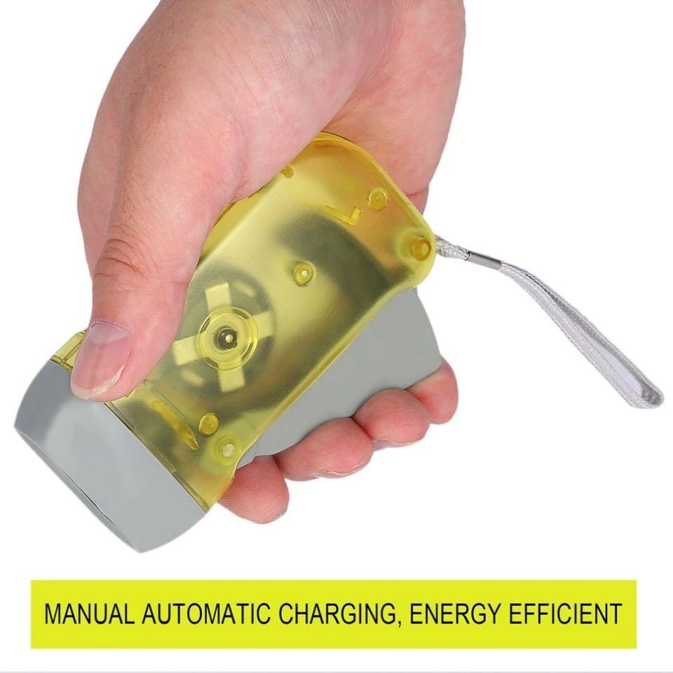 Hand Crank Traveling Torch Light Battery-Free Camping Lights 3 LEDs ...