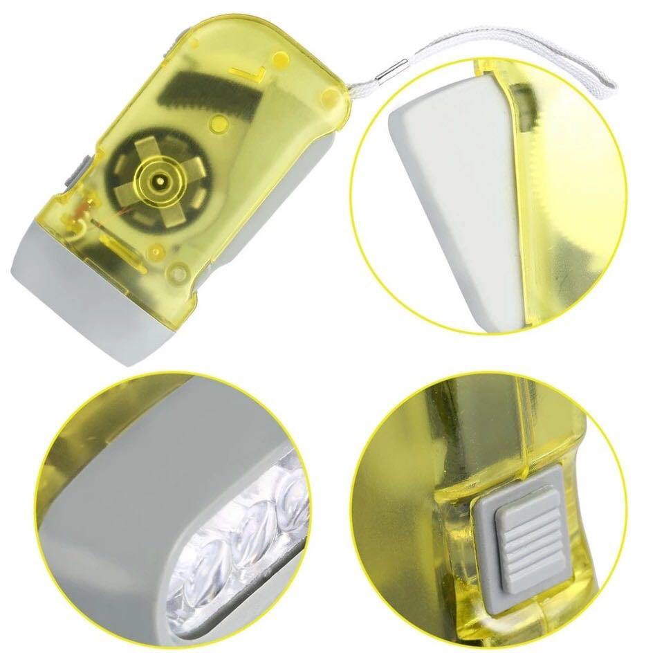 Hand Crank Traveling Torch Light Battery-Free Camping Lights 3 LEDs ...