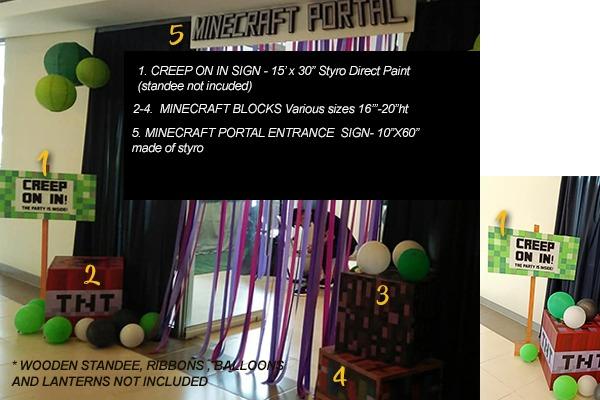 MINECRAFT BIRTHDAY PARTY DISPLAY PROPS, Hobbies & Toys, Stationary ...