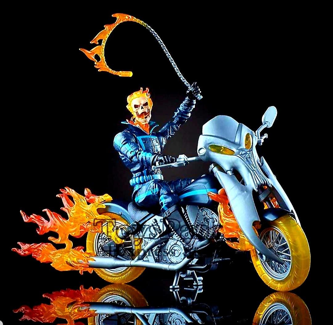 MISB Marvel Legends Ghost Rider, X-Men Wolverine With Motorcycle Rider ...
