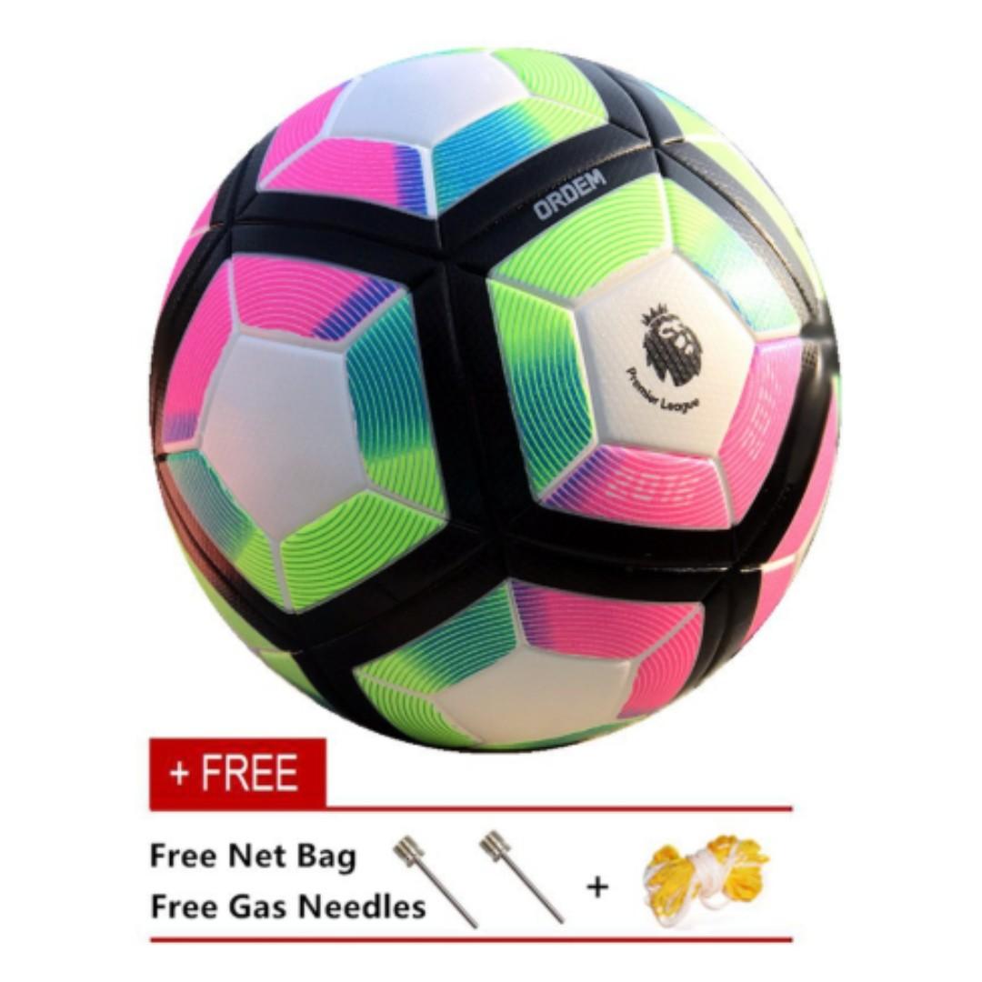 Premier League Soccer Football Size 5 (Free Net Bag & Glass Needle ...