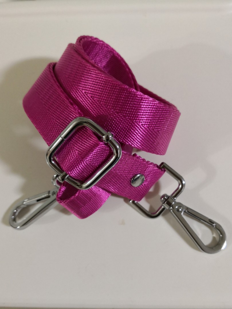 Rose Pink Strap 2.5cm Silver Hardware, Women's Fashion, Bags & Wallets ...