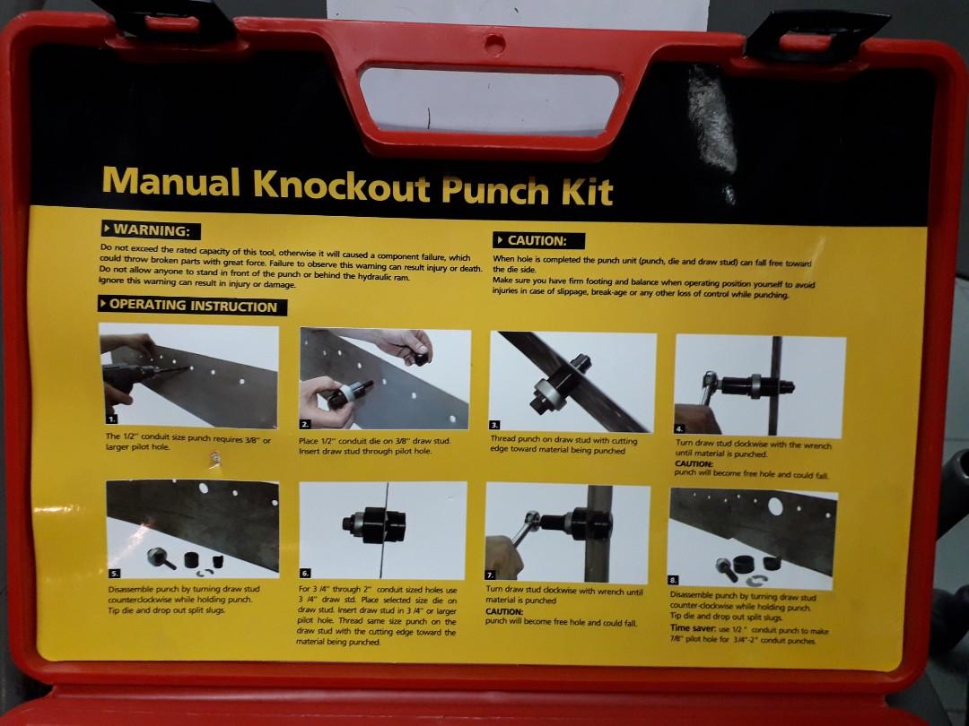 Showa Manual Knockout Punch Tool Set 1/2 - 2", Furniture & Home Living ...