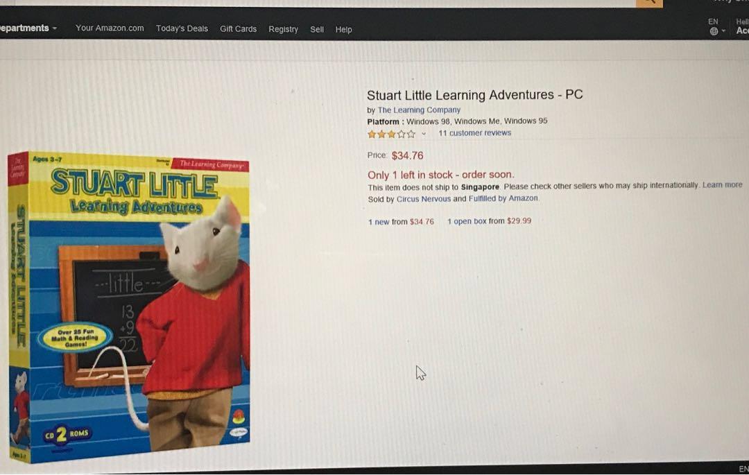 Stuart Little Learning Adventures. CD rom - PC, Hobbies & Toys, Toys ...