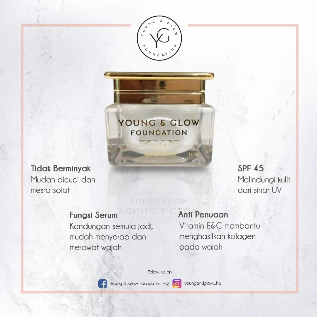 YOUNG & GLOW FOUNDATION, Beauty & Personal Care, Face, Makeup on Carousell