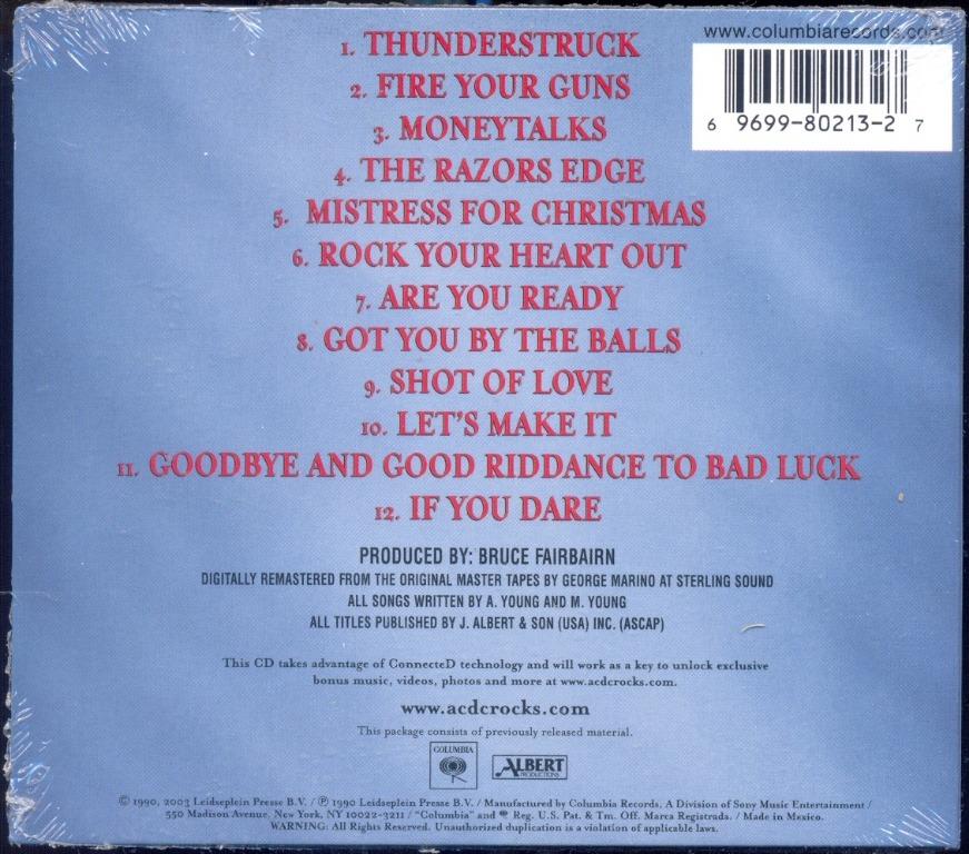 AC/DC The Razors Edge [ CD ], Hobbies & Toys, Music & Media, CDs & DVDs ...