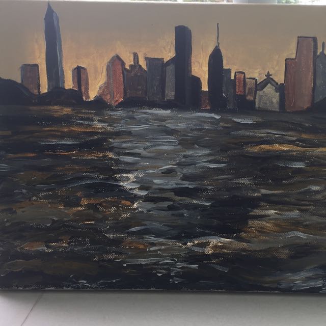 Building Landscape Painting (62x45), Hobbies & Toys, Stationery & Craft ...