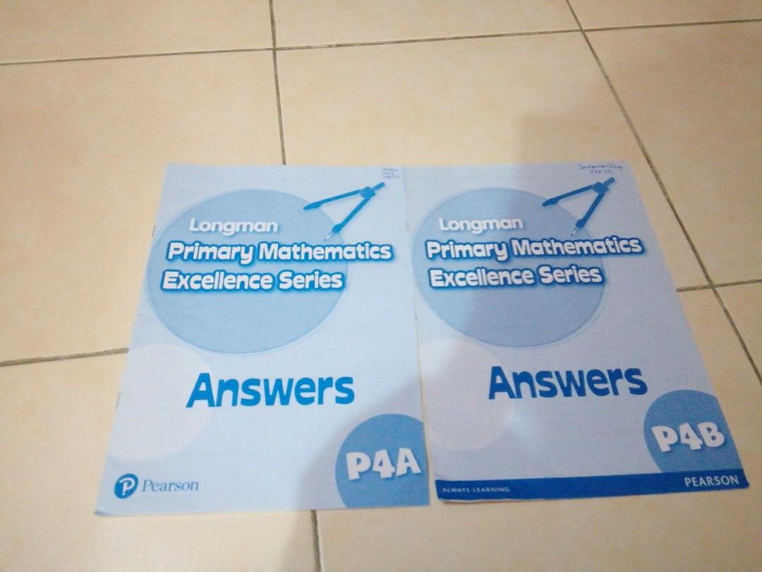 Longman Primary Mathematics Excellence series answer book 4a, b, 興趣及遊戲, 書本 & 文具, 書本及雜誌 - 補充練習 ...