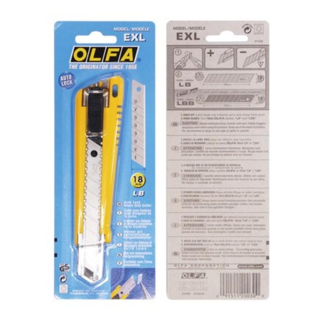 OLFA 18mm Heavy-Duty Cutter with Auto-Lock (EXL), Furniture & Home Living, Home Improvement ...