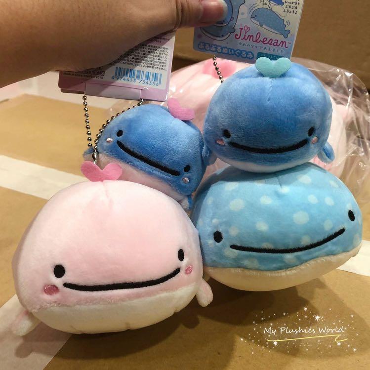 Original San-X Jinbesan with Kokujira retractable Keychain, Hobbies ...