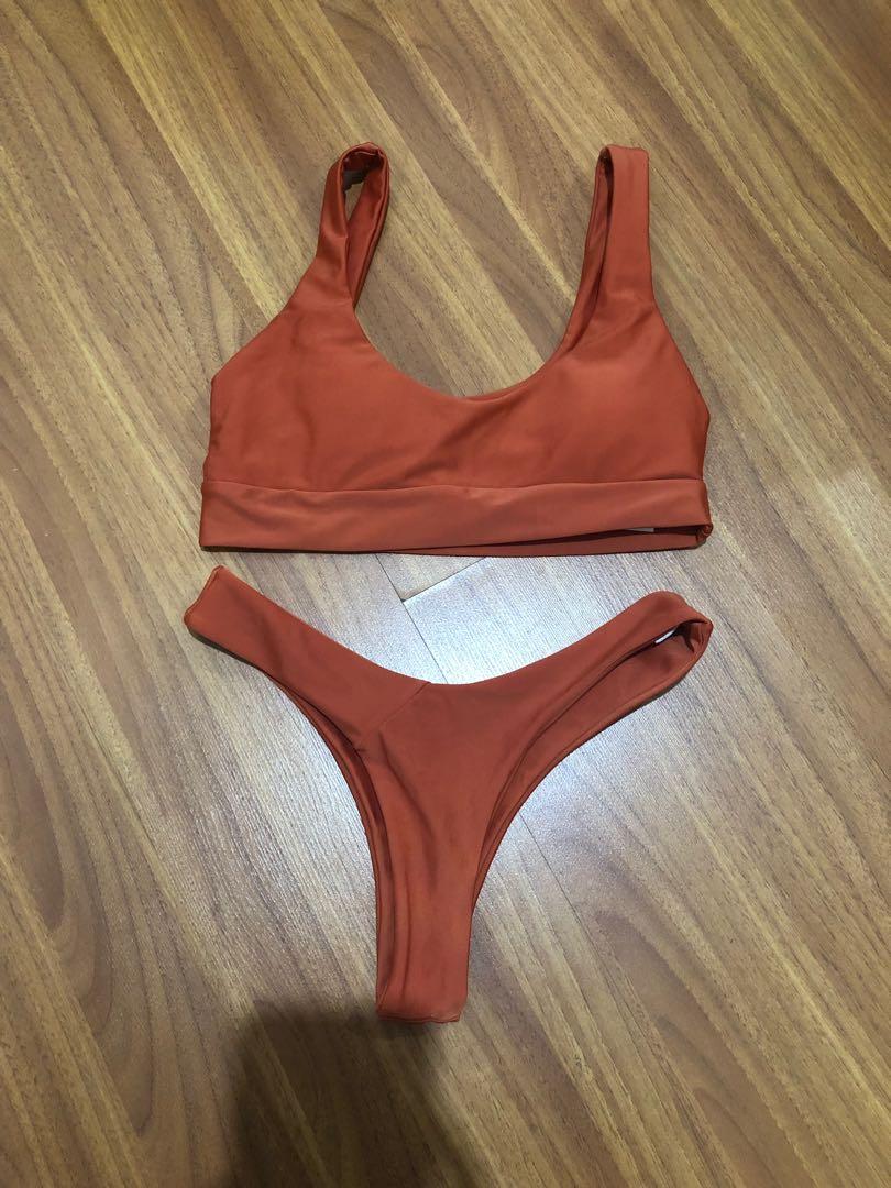 Rust thong swimsuit, Women's Fashion, Swimwear, Bikinis & Swimsuits on ...