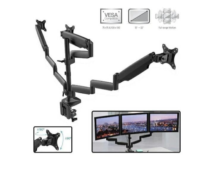 Triple counter balance monitor mount, Computers & Tech, Parts ...