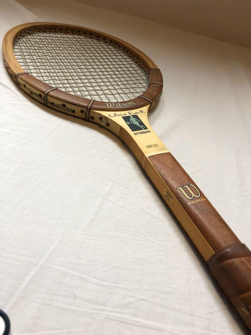 WILSON Chris Evert Vintage Tennis Racket 網球拍, 運動產品, 運動與體育, 運動與體育 - 球拍和 ...