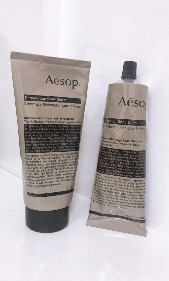 Aesop Redemption Body Scrub & Body Balm, Beauty & Personal Care, Bath ...