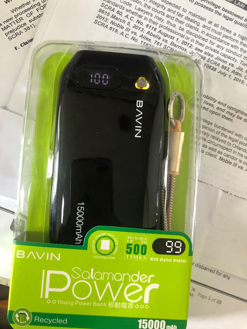 BAVIN Salamander (black) 15000 mAh, Mobile Phones & Gadgets, Mobile ...