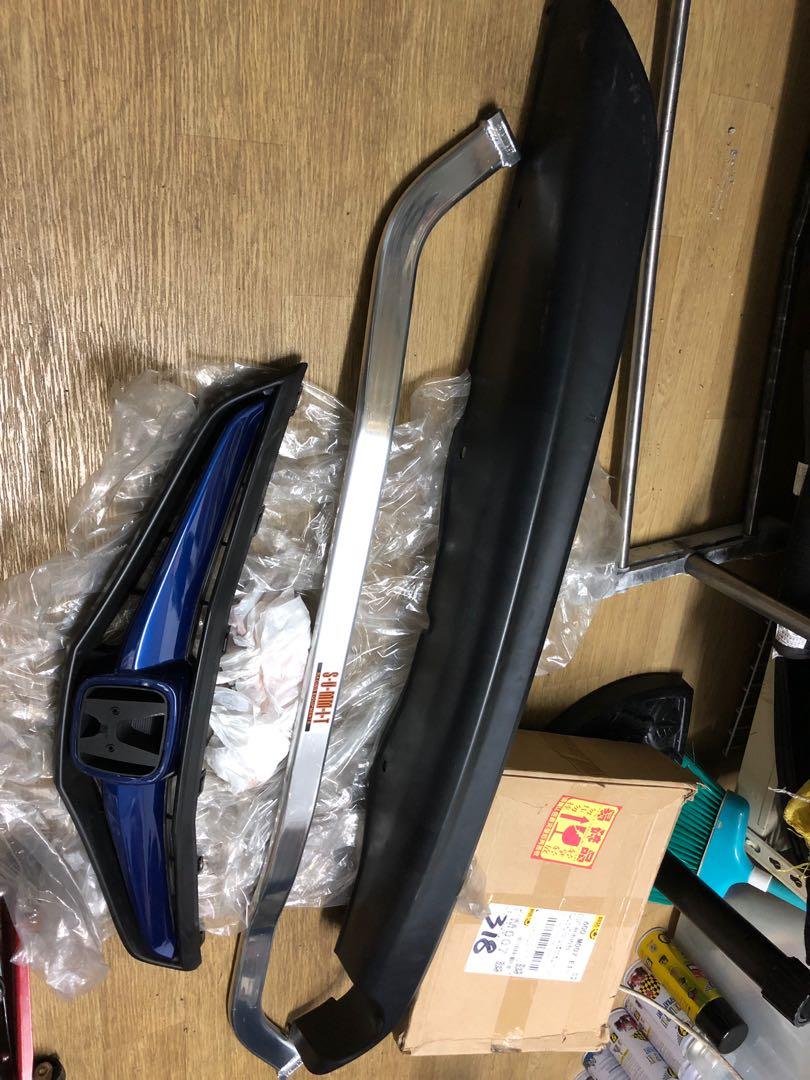 Honda fit grille, rear diffuser and strut bar, Car Accessories ...