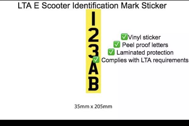 LTA E-Scooter Identification Mark / E Scooter Sticker, Hobbies & Toys ...