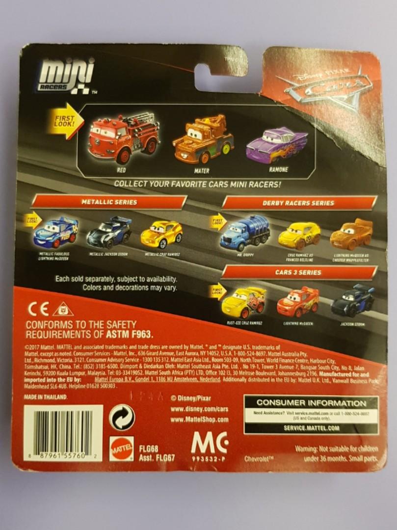 Mini Racers Cars 3 Red Mater Ramone (Lightning McQueen friends) Disney ...