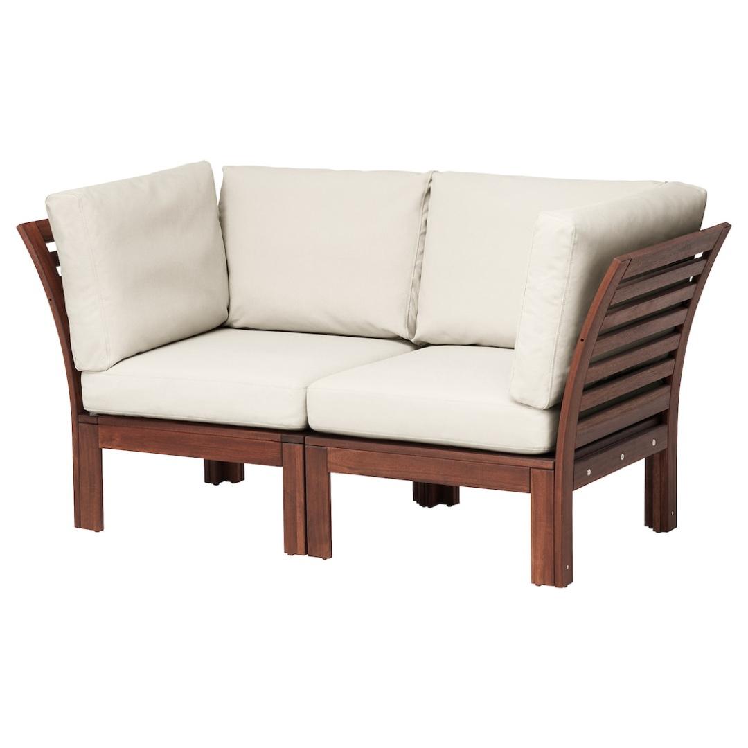 Outdoor IKEA APPLARO 2-seat modular sofa + table/stool, Furniture ...