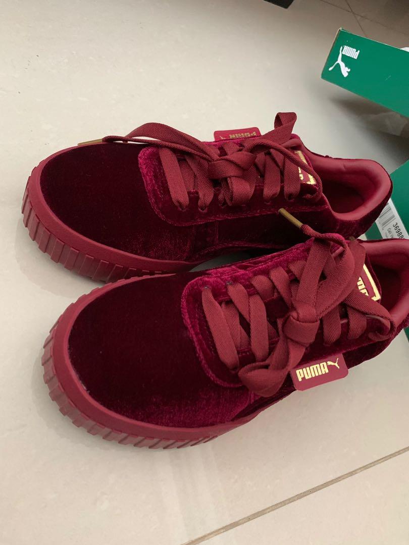 Puma Cali Red Velvet Shoe US7, Women's Fashion, Footwear, Sneakers on ...