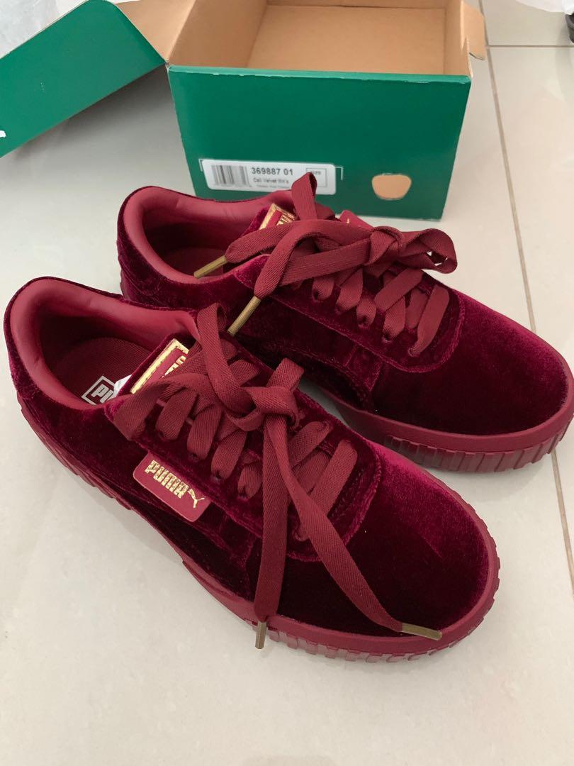 Puma Cali Red Velvet Shoe US7, Women's Fashion, Footwear, Sneakers on ...