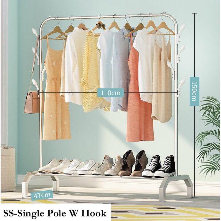 Stainless Steel clothes Rack Simple Wardrobe, Furniture, Home Decor ...