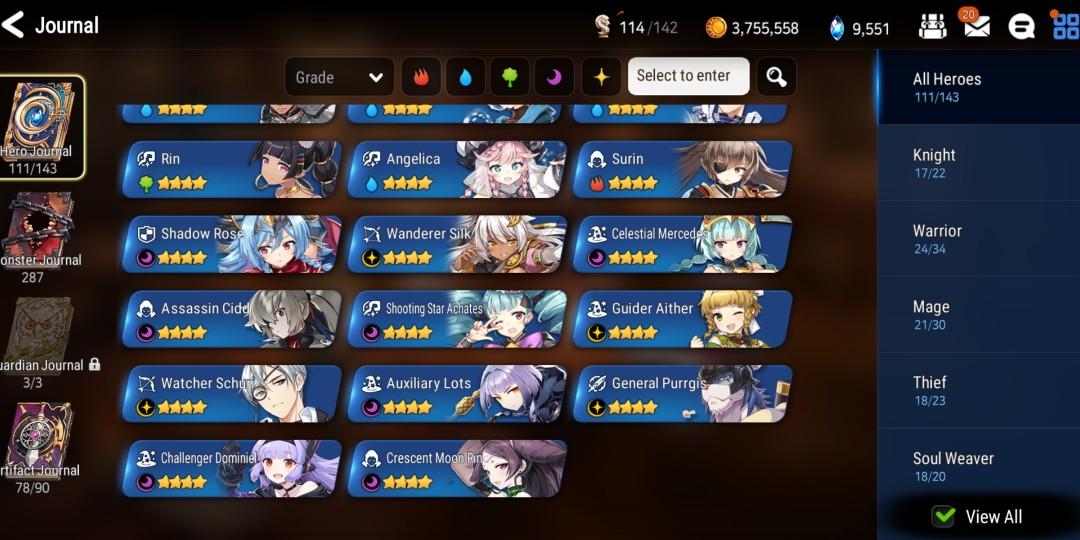 Epic seven Asia account (2 ML 5 star), Video Gaming, Gaming Accessories ...