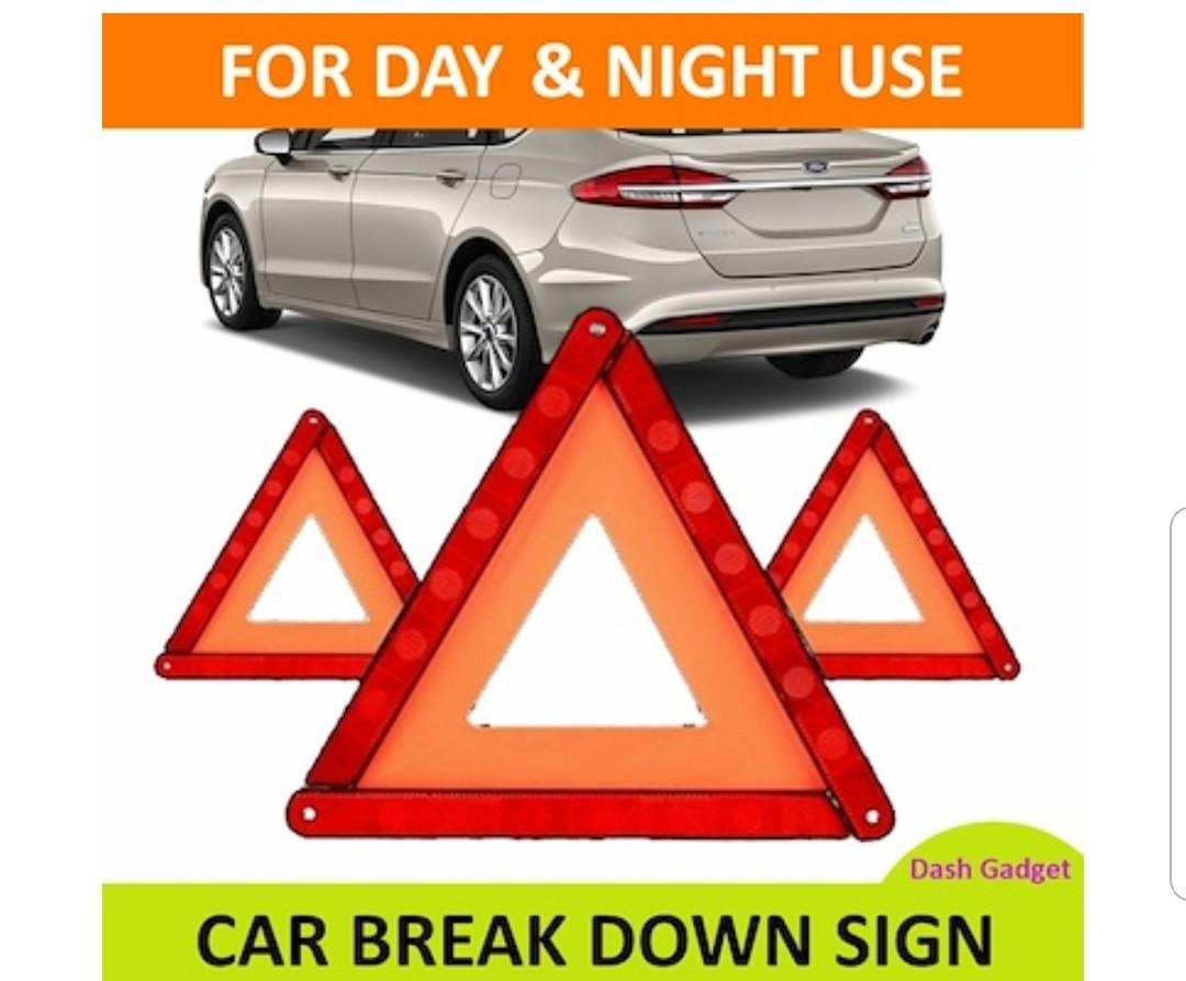 Foldable breakdown sign, Car Accessories, Accessories on Carousell