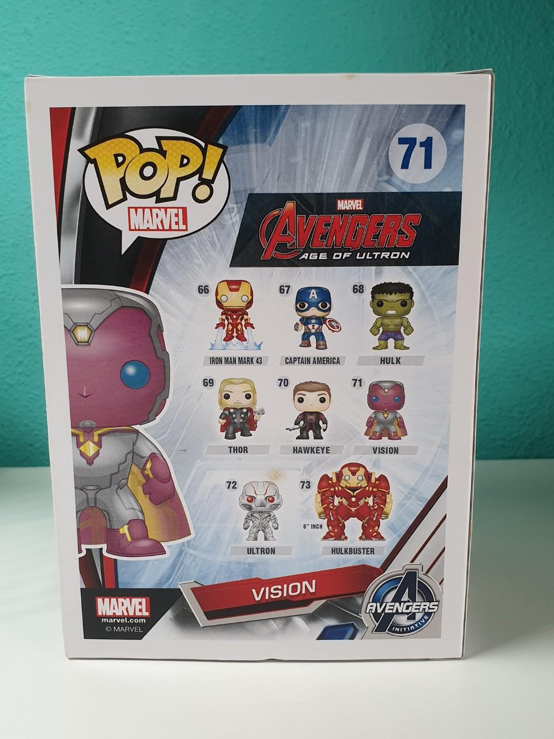 Funko Pop #71 Marvel Age of Ultron - Vision, Toys & Games, Bricks ...