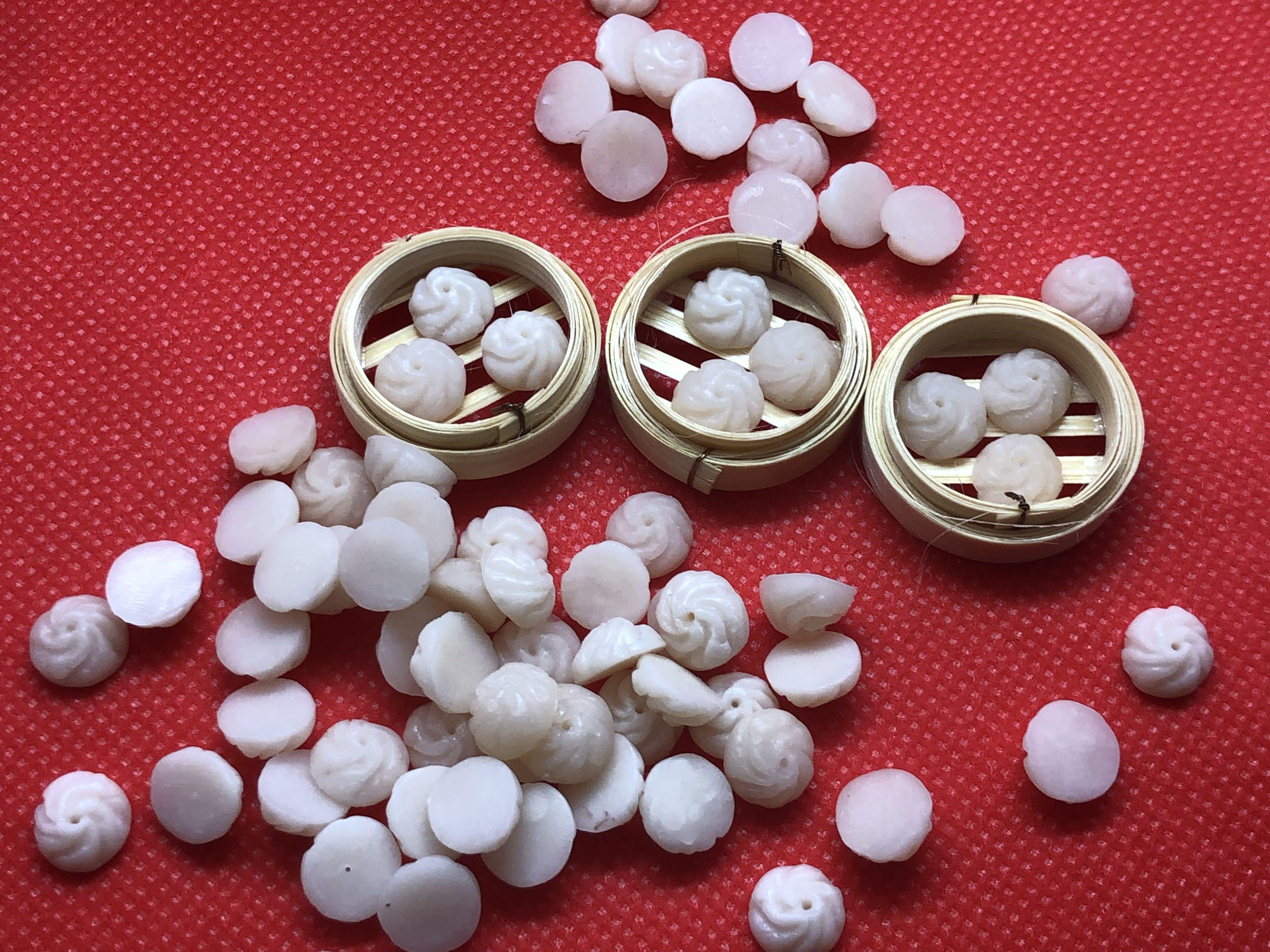 Handmade Miniature Dim sum Xiao Long bao in basket (clay), Hobbies ...