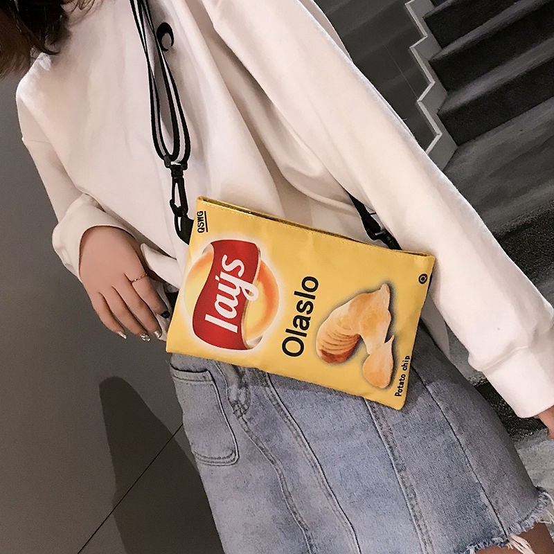 Lay's Potato Chips crossbody sling bag yellow, Women's Fashion, Bags ...