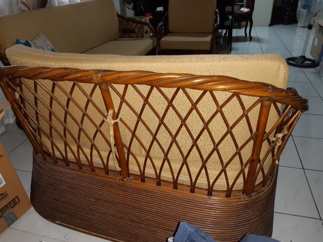 Native Rattan Sala Set | Couch | Sofa | Uratex, Babies & Kids, Baby ...