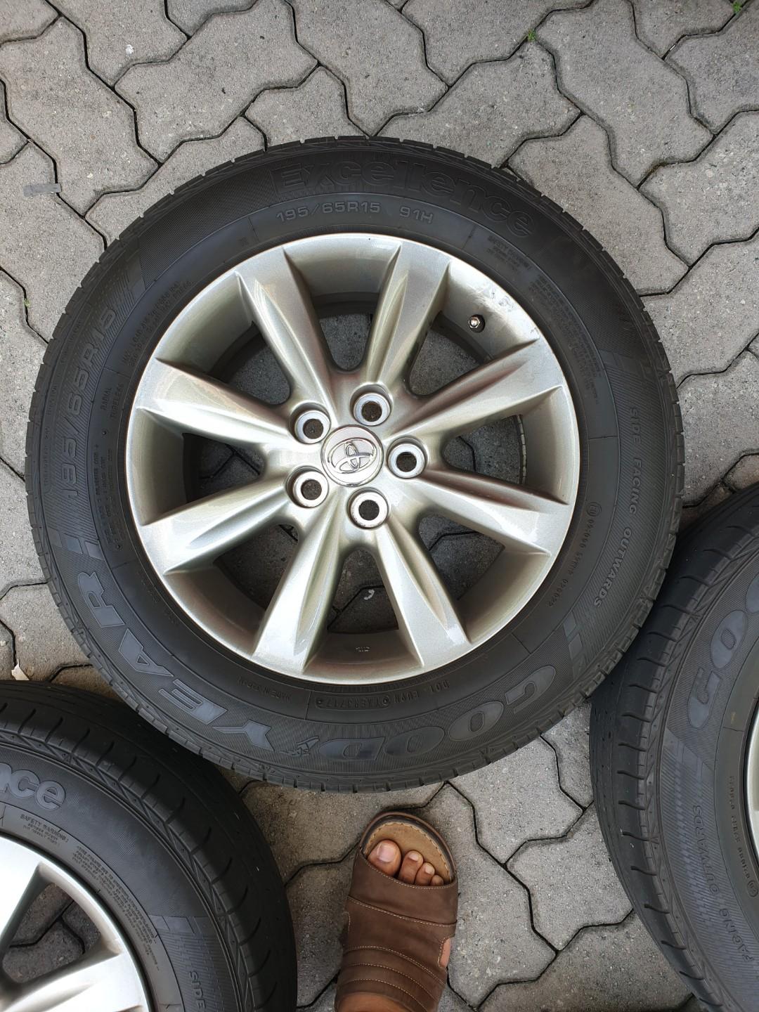 Original Toyota Wish/ Altis 15 inch rims PCD: 5 X 100, Car Accessories ...
