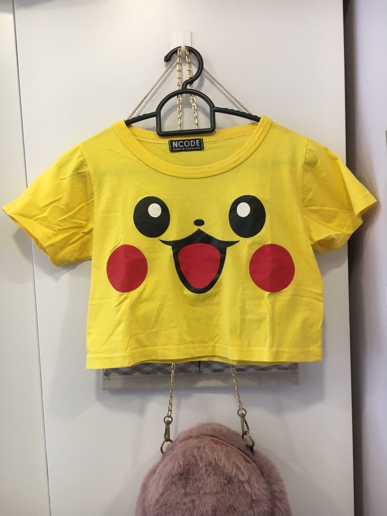 Pikachu Crop Top, Women's Fashion, Tops, Sleeveless on Carousell