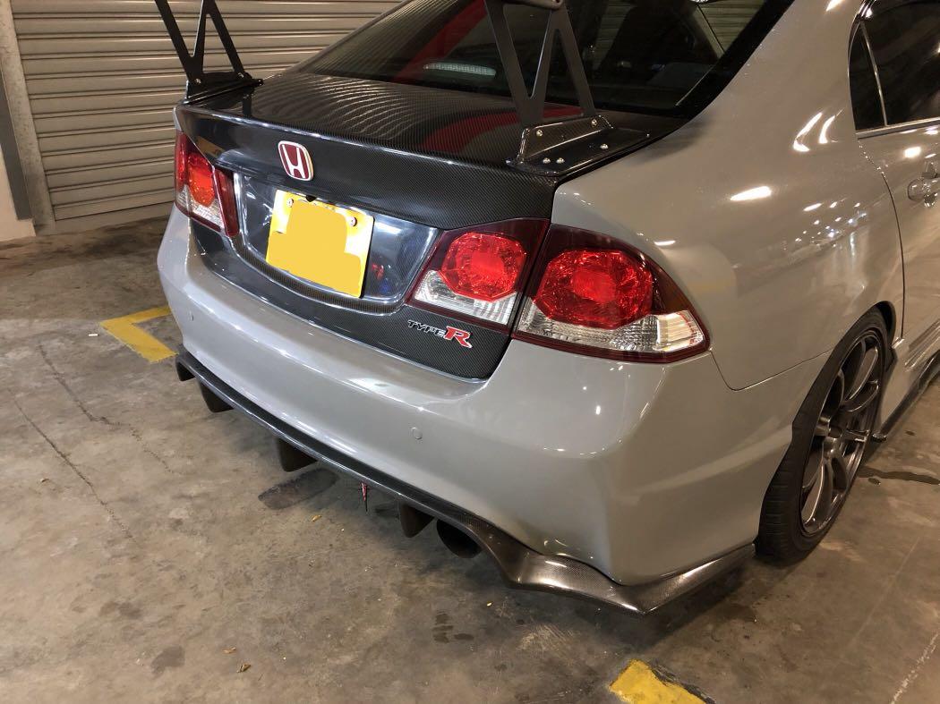 Real CF, Js Racing Design Rear Diffuser for FD2R/Type R, Car ...