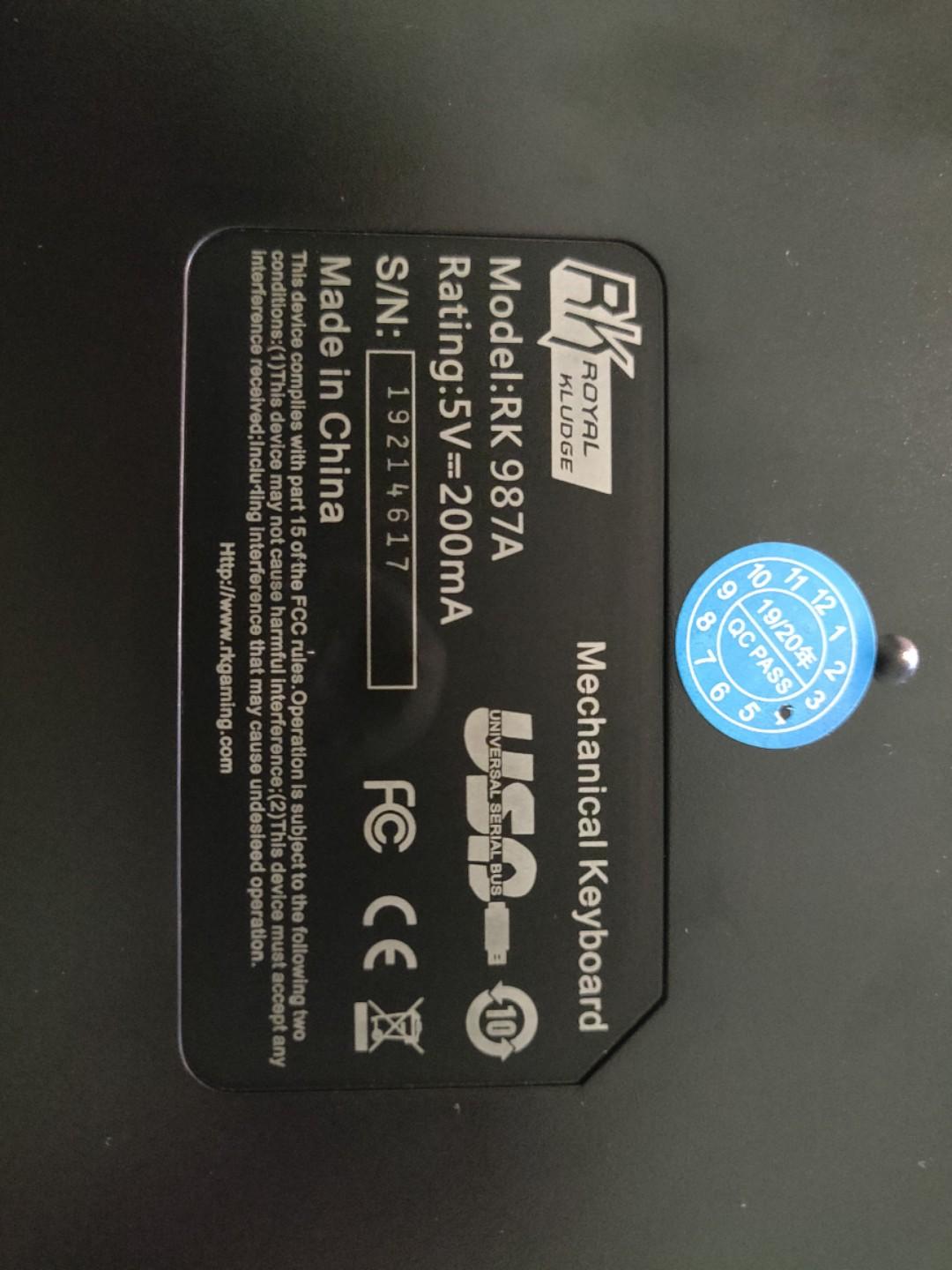 Royal Kludge RK987A Blue Switch Keyboard w Bluetooth BNIB, Computers ...