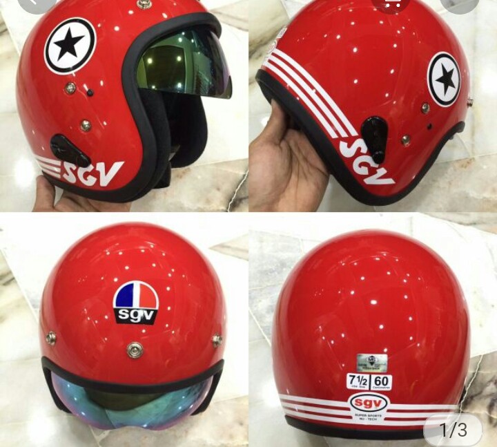 SGV STAR (Glossy red), Motorcycles, Motorcycle Apparel on Carousell