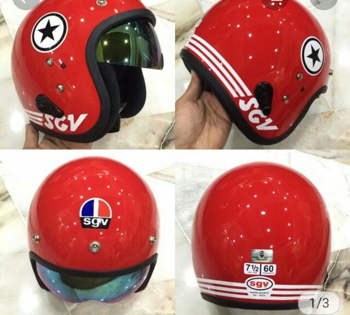 SGV STAR (Glossy red), Motorcycles, Motorcycle Apparel on Carousell