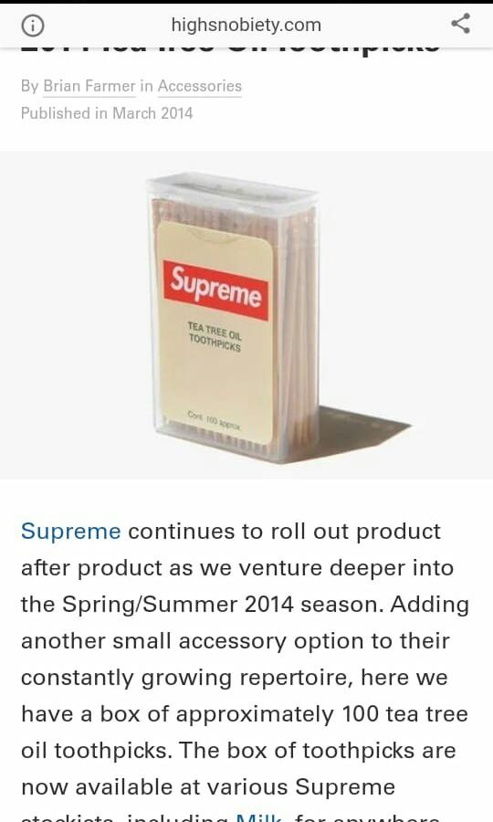 Supreme toothpick, Furniture & Home Living, Bedding & Towels on Carousell