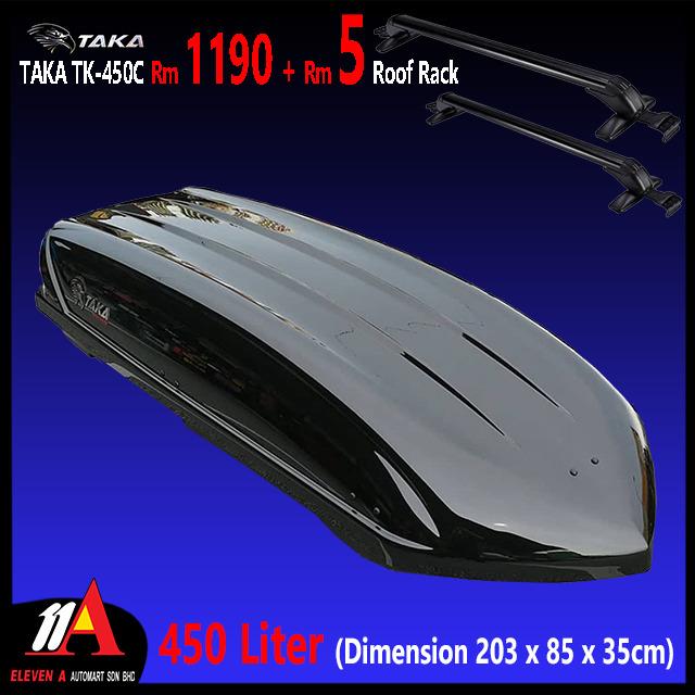 Taka Roofbox TK-450C Slim Glossy Roof box With Roof Rack, Auto ...
